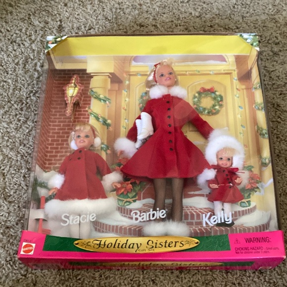 Mattel | Toys | New Holiday Sisters Barbie Trio In Red And White | Poshmark